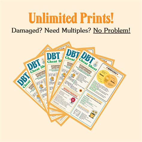 DBT Skills Cheat Sheet Dialectical Behavioral Therapy Printout BPD Handout Teens DBT Wise