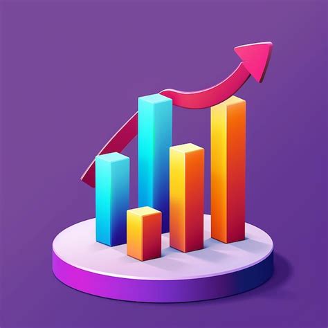 A Colorful Arrow Pointing Up At A Graph That Says Graph Premium Ai Generated Image