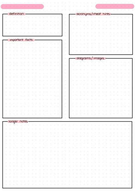 Disease Template In Pink For Goodnotes5 School Organization Notes