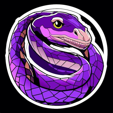 Ilustrao De Adesivo De Python Com Esfoliante De Ametistina Vetor Premium