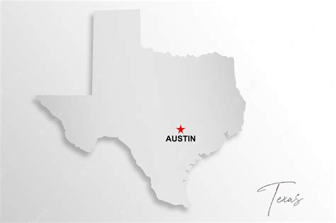 흰색 배경에 고립 된 텍사스 지도 프리미엄 사진