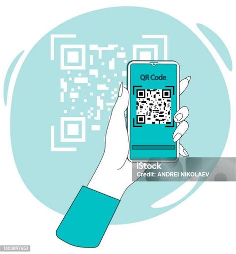 스마트폰을 사용하여 Qr 코드 스캔 Qr코드에 대한 스톡 벡터 아트 및 기타 이미지 Qr코드 Brand Name