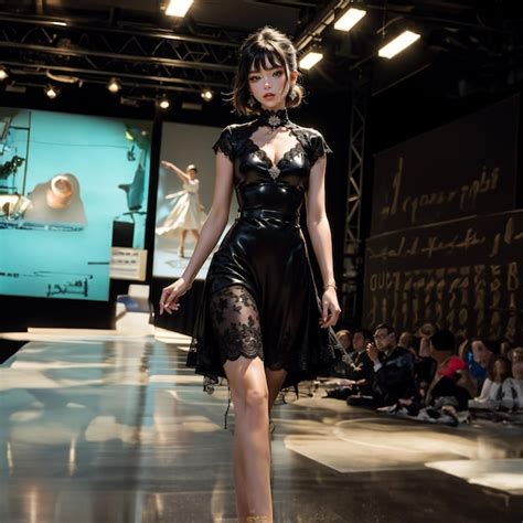 Premium Photo Fashion Show Sexy Girl In A Beautiful Dress Beautiful