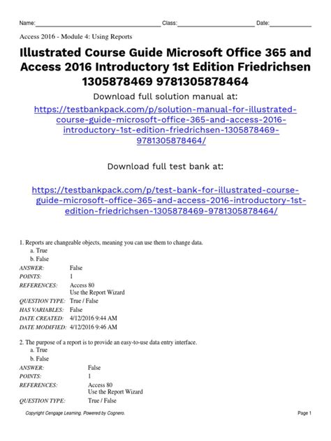 Illustrated Course Guide Microsoft Office 365 And Access 2016