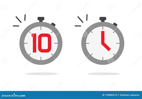 Stopwatch Timer Icon Vector Set With Fast Time Count Down Flat Cartoon