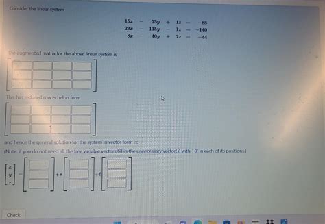 Solved Consider The Linear System Chegg