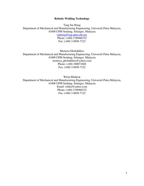 PDF Robotic Welding Technology