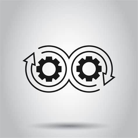 Desarrollo Icono En Plano Estilo Devops Vector Ilustración En Aislado Antecedentes Diente Con