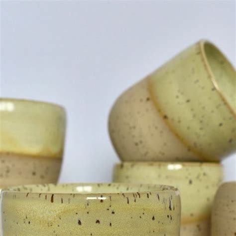 Mieke And Joost On Instagram 🍋wheel Thrown Mugs Glazed With Mayco Frosted Lemon Speckled Clay