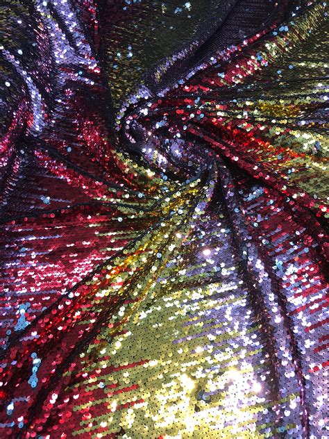 Multi Color Sequins Wide Beautiful Red Gold Etsy