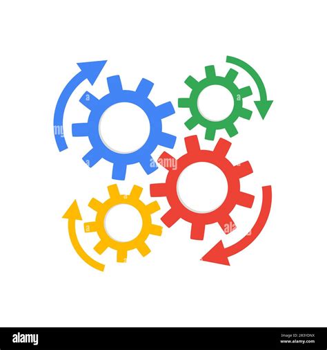 Color Vector Template Infographic With Gears And Arrows Stock Vector Image And Art Alamy