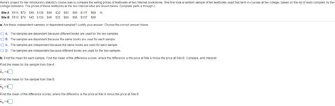 Solved Anna S Project For Her Introductory Statistics Course Chegg