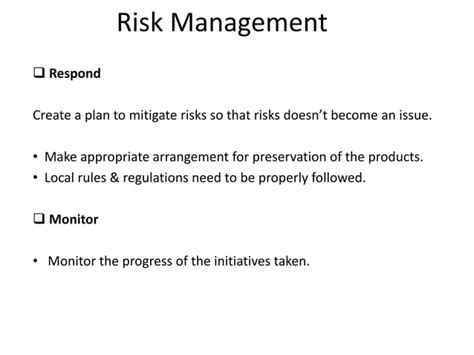 Project Management Project Framework Risk Management Ppt