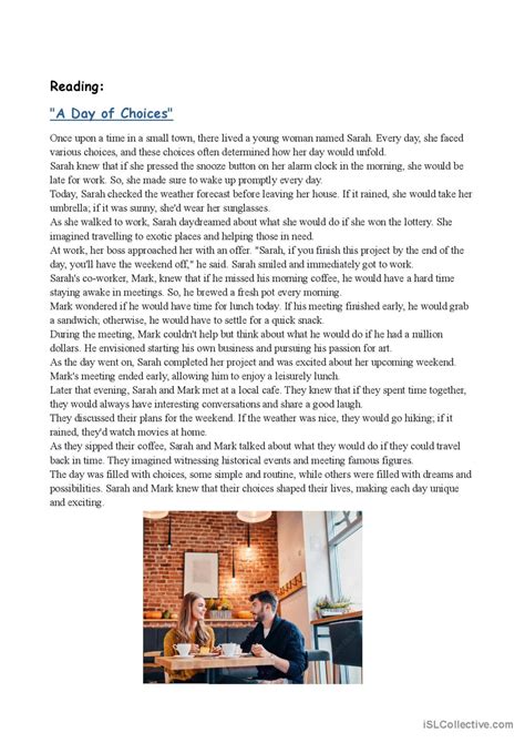 Reading Exercise 1st And 2nd Condi English Esl Worksheets Pdf And Doc