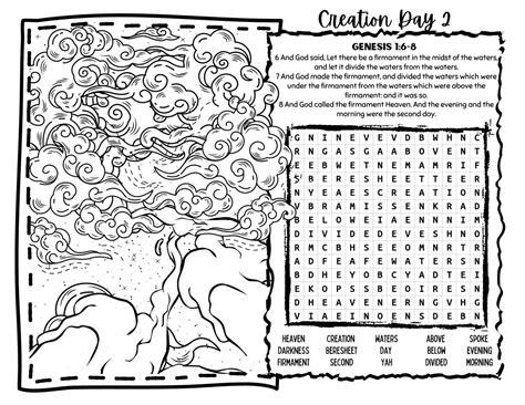 Genesis Creation Bible Worksheet Lesson Plans Printable Download
