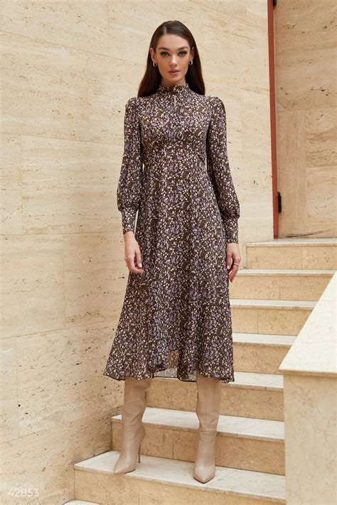 Женственное шифоновое платье в цветочный принт арт ♡ интернет магазин Gepur