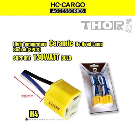 High Temperature Ceramic 3 Pin H4 Head Lamp Socket Headlight Connector