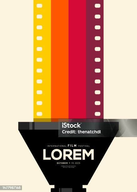 빈티지 필름 스트립영화 및 영화 포스터 디자인 템플릿 배경 영화에 대한 스톡 벡터 아트 및 기타 이미지 영화 영화관 추상적인 Istock