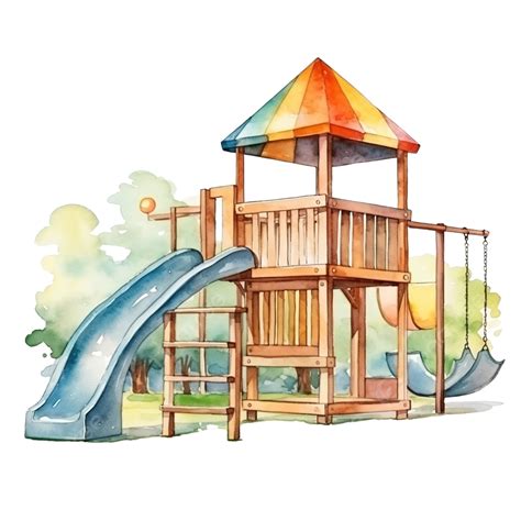 수채화 놀이터 그림 수채화 운동장 공원 Png 일러스트 및 이미지 에 대한 무료 다운로드 Pngtree