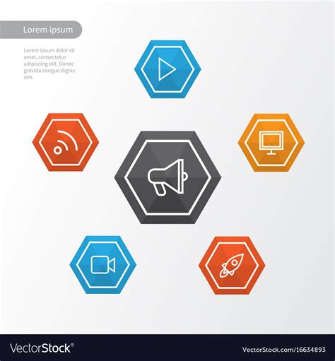 Interface Outline Icons Set Collection Royalty Free Vector