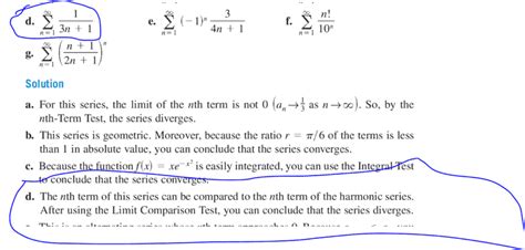 Comparison Test Of Infinite Series Physics Forums
