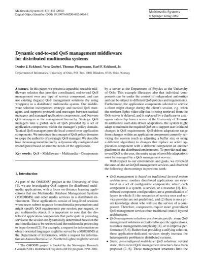 Dynamic End To End Qos Management Middleware For Itec
