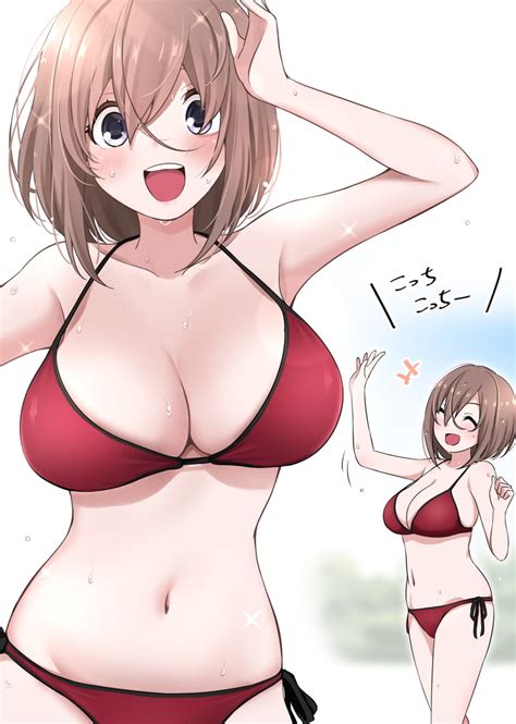 Rule 34 Big Breasts Bikini Blush Cleavage Ikari Manatsu Kamihira Mao