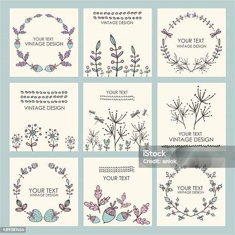 벡터 설정 꽃 화환 및 플로럴 Backgrounds 수작업 쾌유 카드에 대한 스톡 벡터 아트 및 기타 이미지 쾌유 카드 0