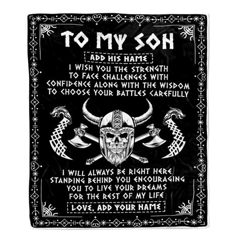 To My Son Viking Blanket From Mom Dad Mother Father I Wish You The