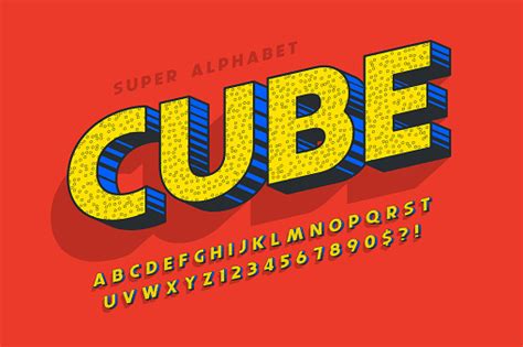 트렌디 한 3d 코믹 글꼴 디자인 다채로운 알파벳 서체 컴퓨터 글자에 대한 스톡 벡터 아트 및 기타 이미지 컴퓨터 글자 3차원 형태 남자 Istock