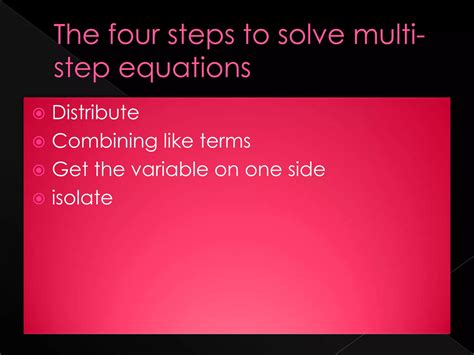 Multi Step Equation Ppt