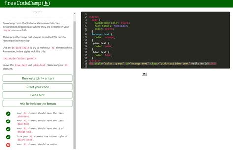 Incorrectly Worded Test Text For Overriding Class Declarations With