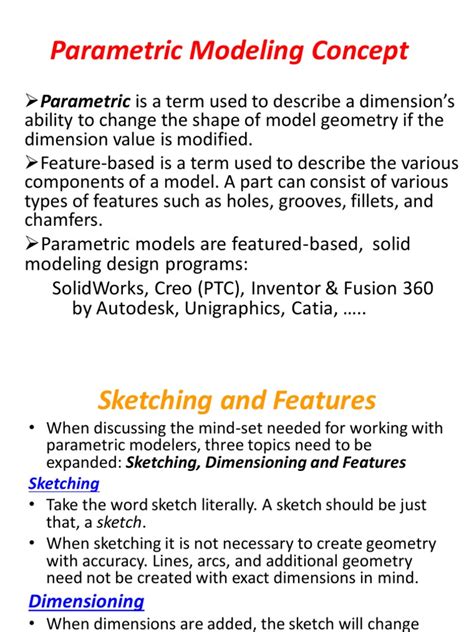 Parametric Modeling Concept Pdf Technology And Engineering