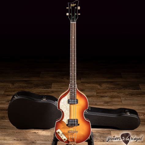 Hofner Artist Series Left Handed Violin Bass W Case Sunburst