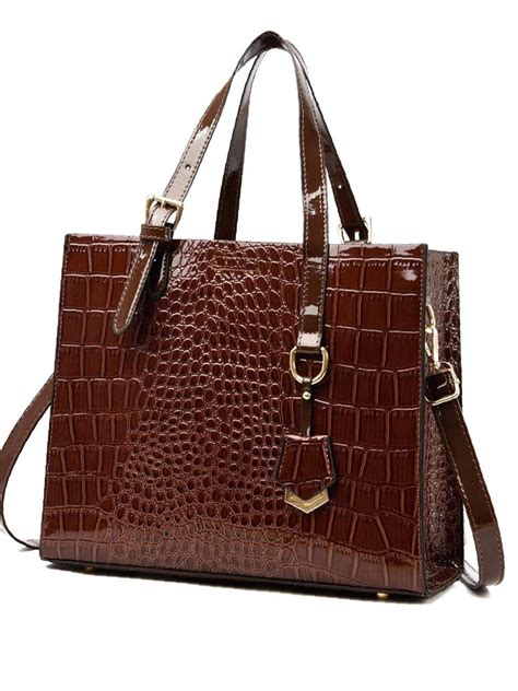 Bag For Love Crocodile Embossed Tote Bag Women Tote Bags Womens
