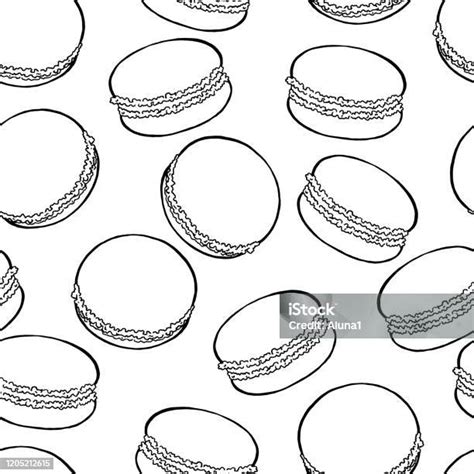 마카롱 그래픽 블랙 화이트 스케치 원활한 패턴 배경 일러스트 벡터 검은색에 대한 스톡 벡터 아트 및 기타 이미지 검은색 낙서 드로잉 단순함 Istock