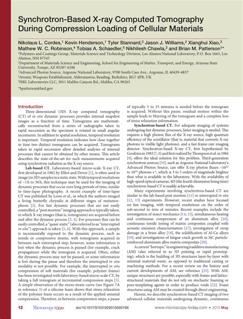Pdf Synchrotron Based X Ray Computed Tomography During Compression