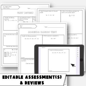 Pre Algebra Review Algebra 1 Curriculum Unit 1 Bundle By Lauren Fulton