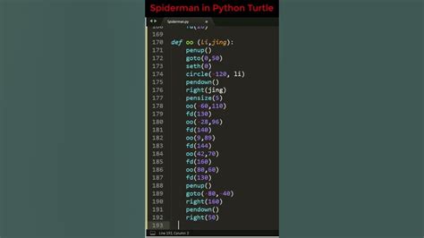 Draw Spidermam🕸 In Python 🐍 Turtle🐢 Graphics Part 06