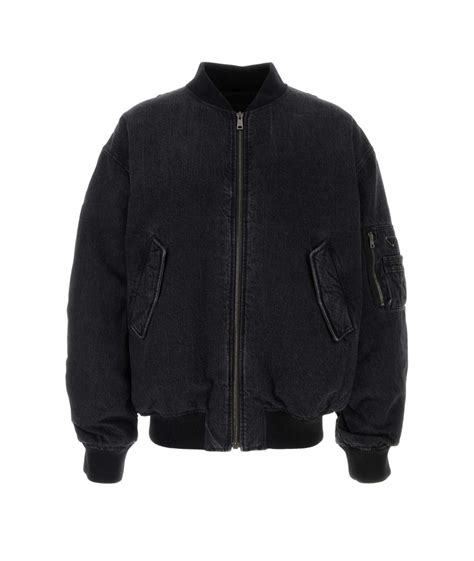 Prada Черная хлопковая куртка для мужчин купить в интернет магазине с доставкой