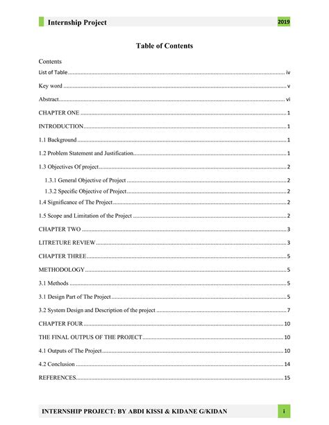 internship project report pdf