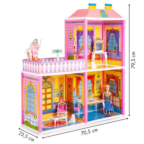 Idealstore Къща за кукли Glamour Ladys Villa Размери 70 X 79 3 X 23 5 Cm Включва 110 елемента