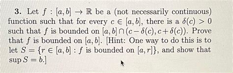 Solved Let F A B R Be A Not Necessarily Continuous Chegg Com