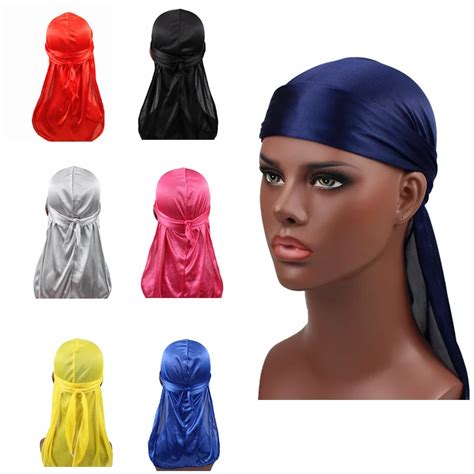 Unisex Women Men Silk Durag Turban Hat Wigs Biker Headwear Headband