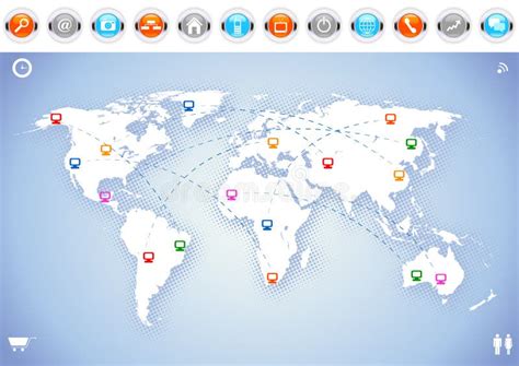 World Map Communication Stock Vector Illustration Of Communication