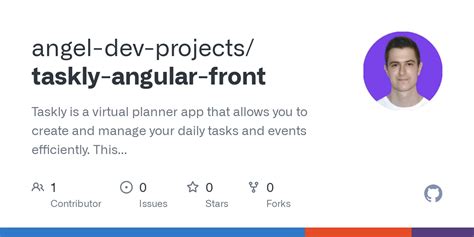Github Angel Dev Projectstaskly Angular Front Taskly Is A Virtual Planner App That Allows