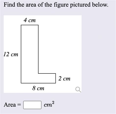 Solved Find The Area Of The Figure Pictured Below Area