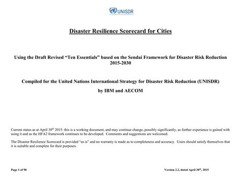 Disaster Resilience Scorecard For Cities Ppt