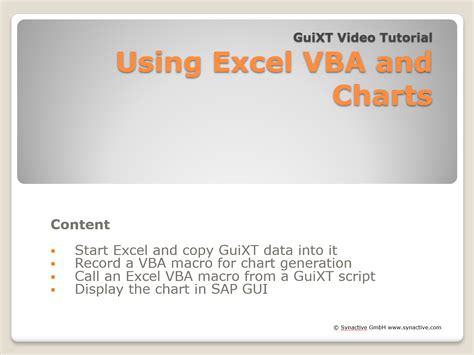 Using Excel Vba And Charts