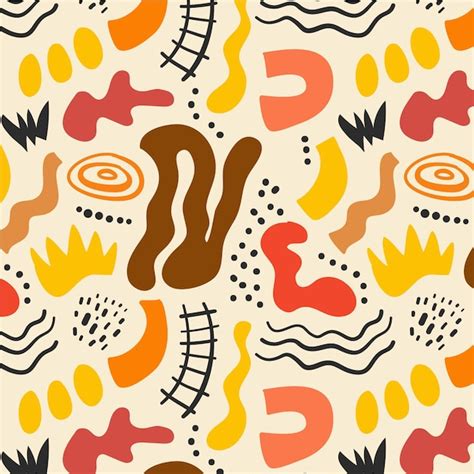 유기 평면 추상 요소 패턴 무료 벡터